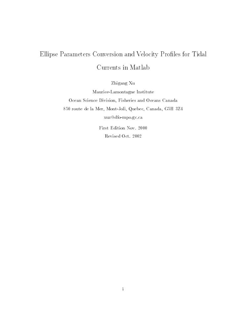 Tidal Ellipse | PDF | Angle | Ellipse