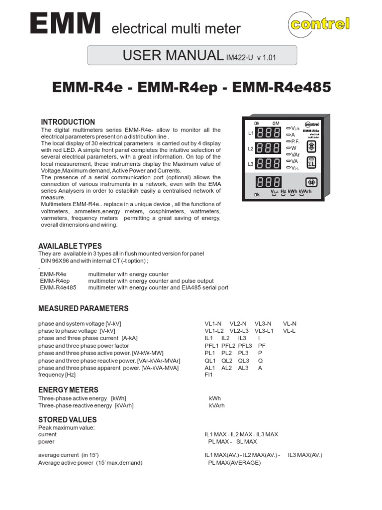 EMM-4e Data Sheet | PDF | Engineering | Electrical Engineering