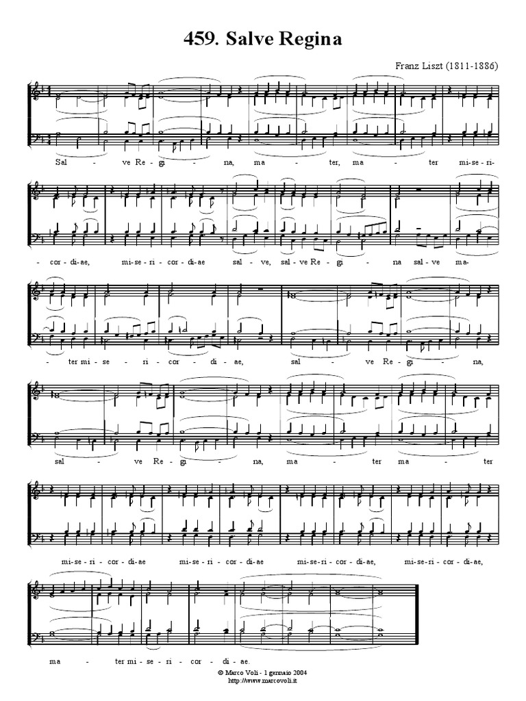 Salve Regina Liszt PDF | PDF