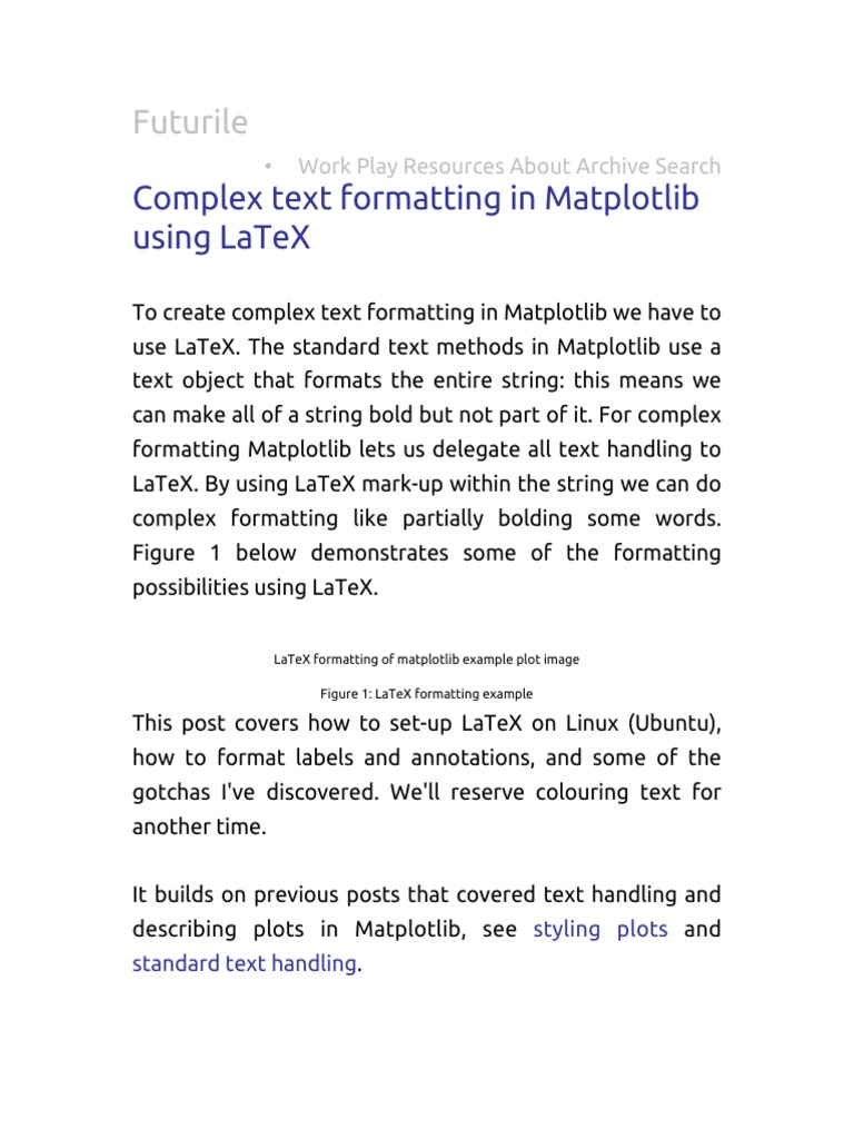 Matplotlib LaTeX Formatting | PDF | Text | Digital Typography