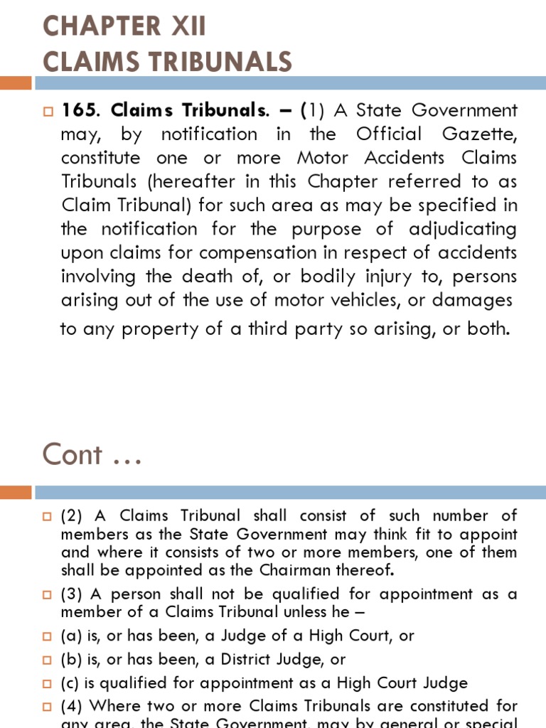 Claims Tribunals. - (1) A State Government | PDF | Tribunal | Lawsuit