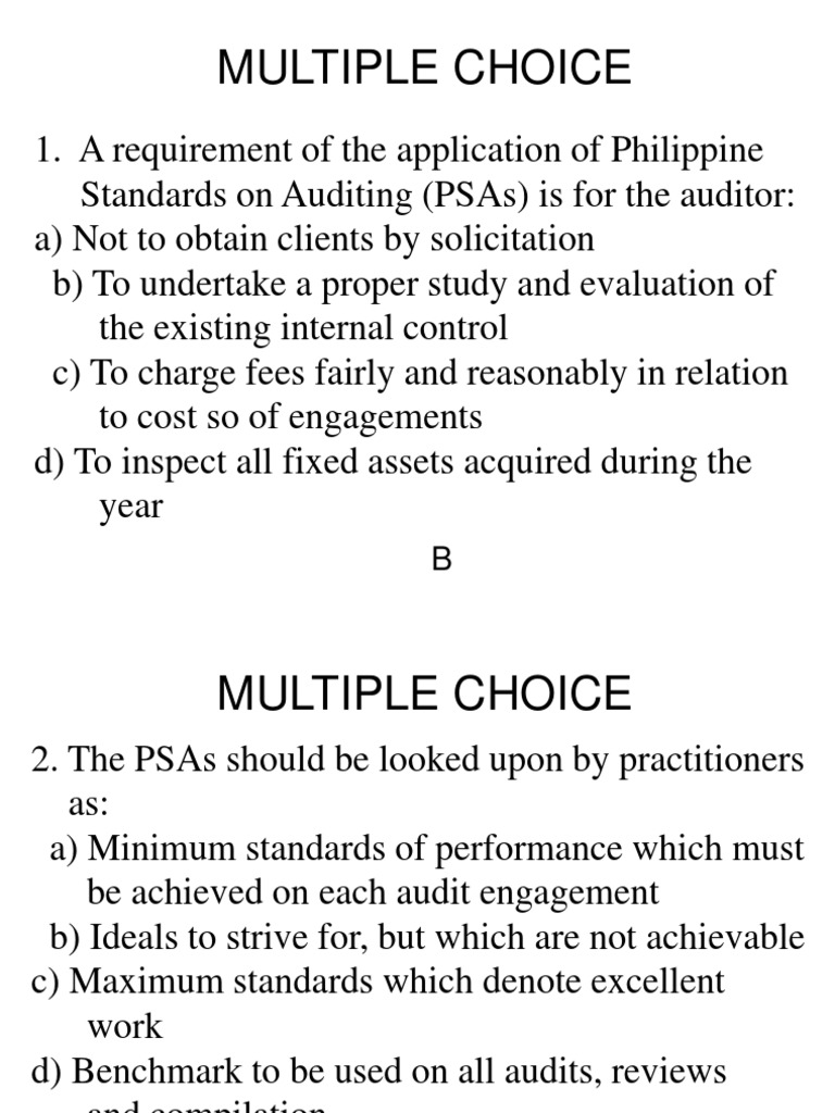GAAS and PSA Drill | PDF | Financial Audit | Internal Control
