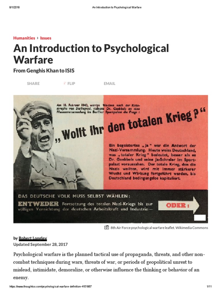 An Introduction to Psychological Warfare | Strategic Defense Initiative ...