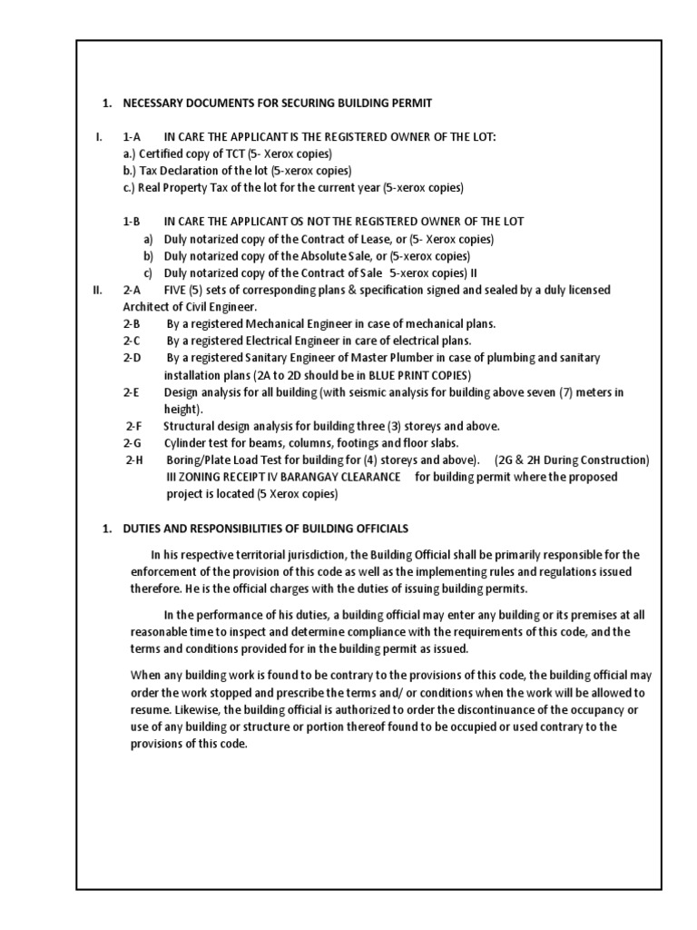 Necessary Documents For Securing Buidling Permit | PDF | Notary Public ...