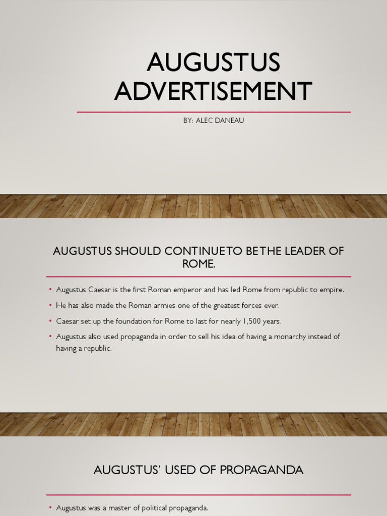 Augustus Advertisement | PDF | Augustus | Ancient Rome