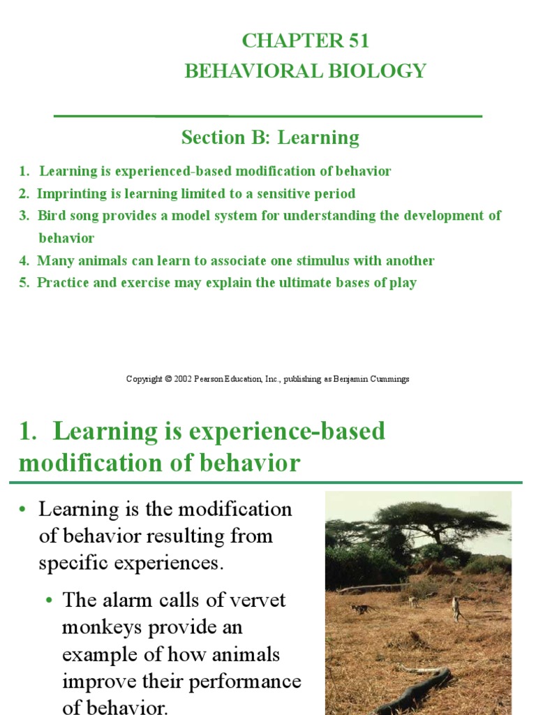 Behavioral Biology Section B: Learning | PDF | Ethology | Learning