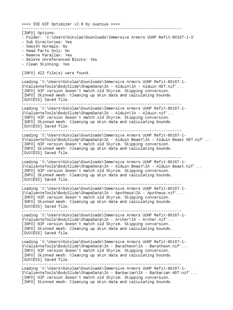 SSE NIF Optimizer | PDF | Human Body | Armour