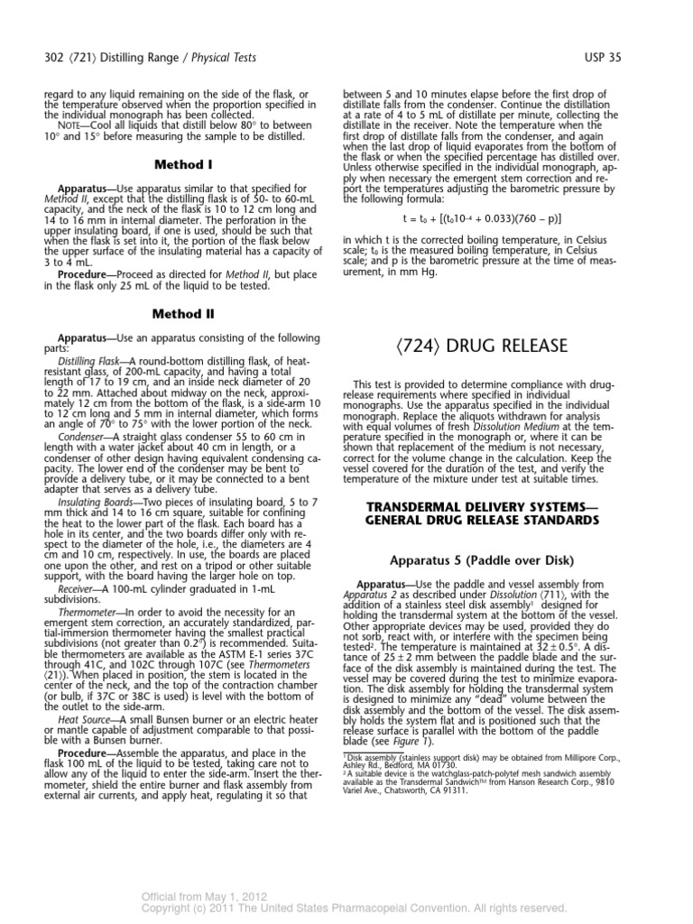 Dissolution Apparatus - USP | PDF | Gel Electrophoresis | Capillary ...