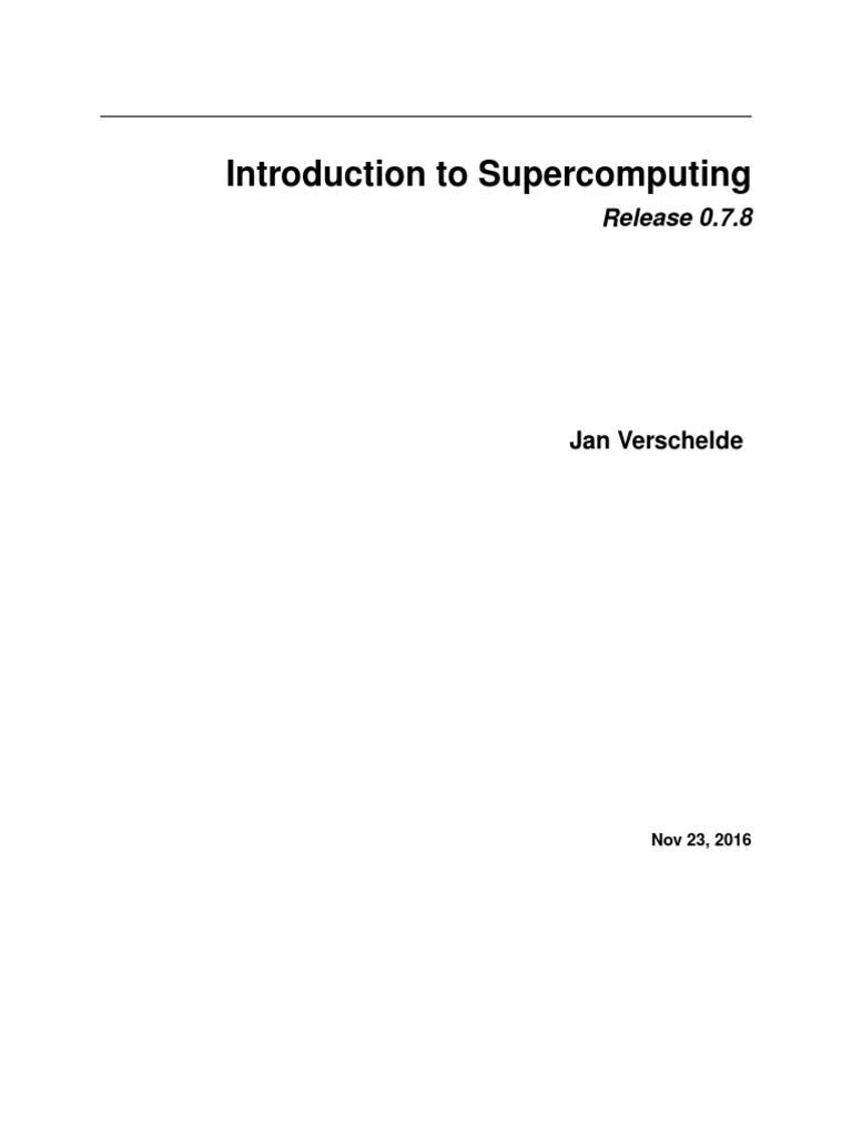 Intro Supercomputing | PDF | Supercomputer | Parallel Computing