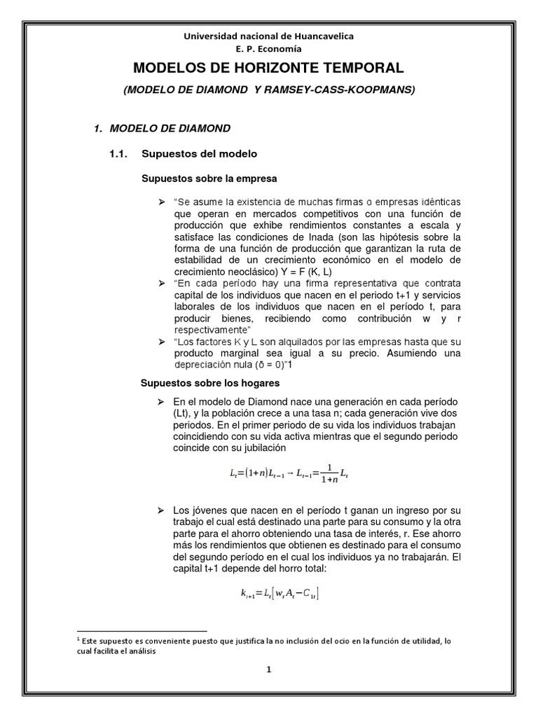 El Modelo de Diamond | PDF | Ciencias económicas | Microeconomía