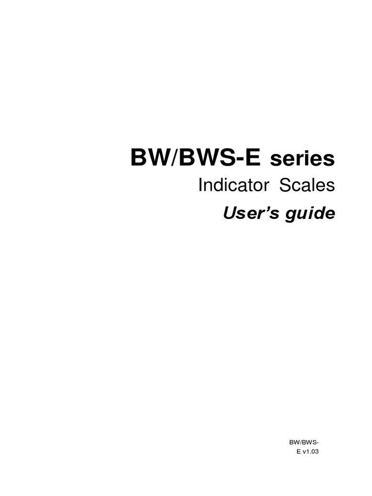 T-Scale Bws PDF | PDF | Weighing Scale | Calibration