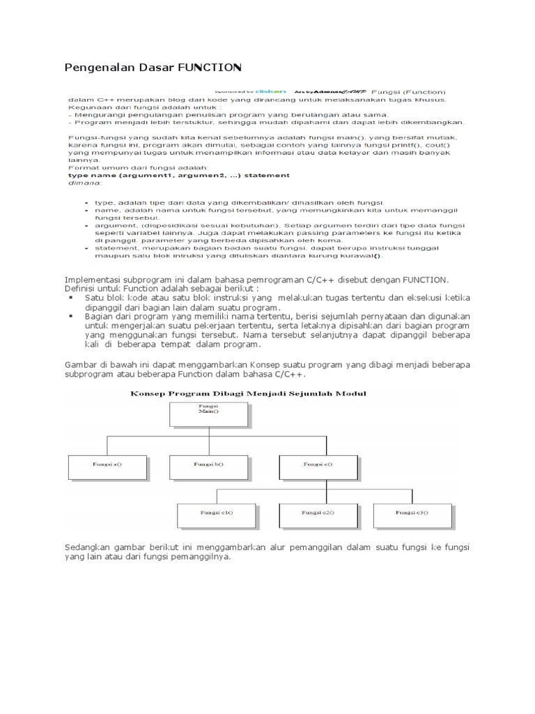 Function Array Perulangan Percabangan Pdf Komputer 