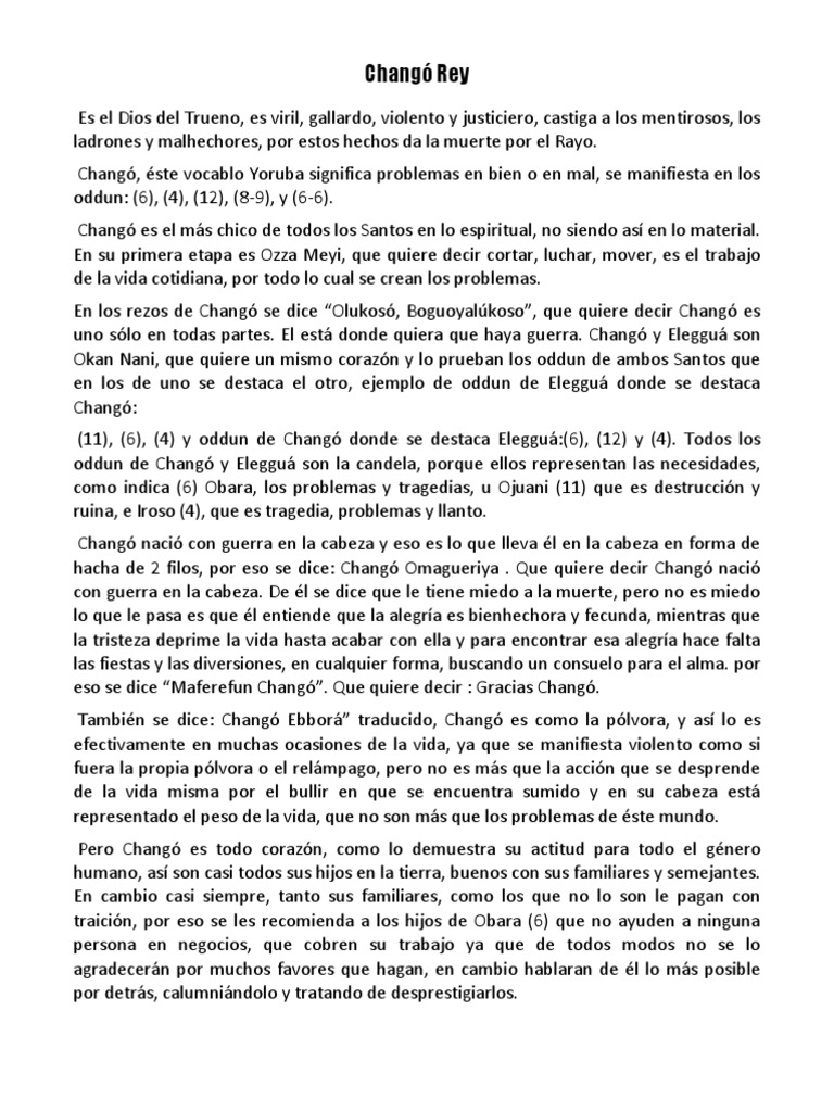 Cantos A Changó | PDF | Santeria | Deidades