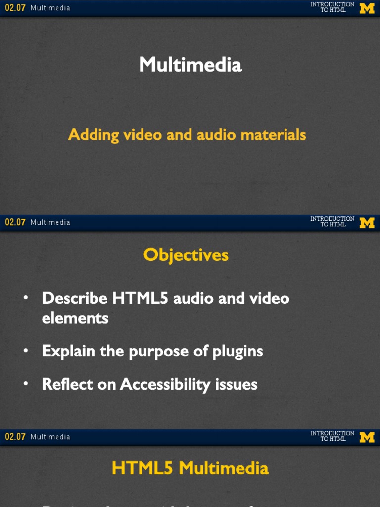 Multimedia!: Adding Video and Audio Materials! | PDF | Html5 | Html