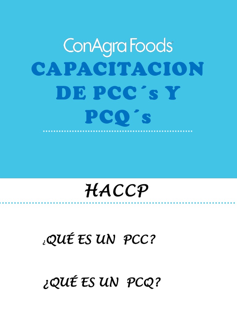 Capacitación en PCC y PCQ en HACCP | PDF | Análisis de Riesgo y Puntos ...