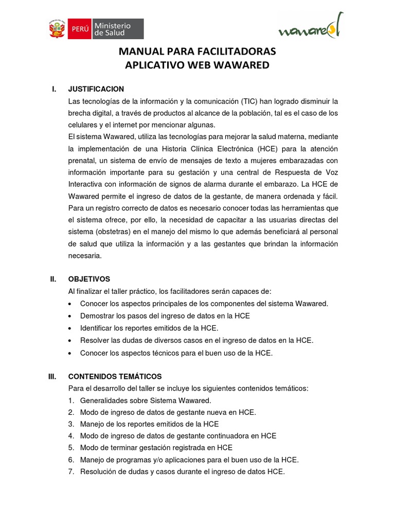 Instructivo Facilitadoras Wawared | PDF | Registro Electrónico de Salud ...