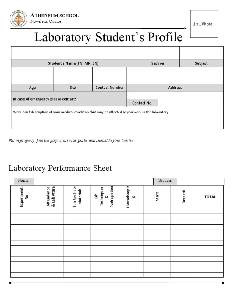 Laboratory Student Profile Template | PDF | Laboratories | Science
