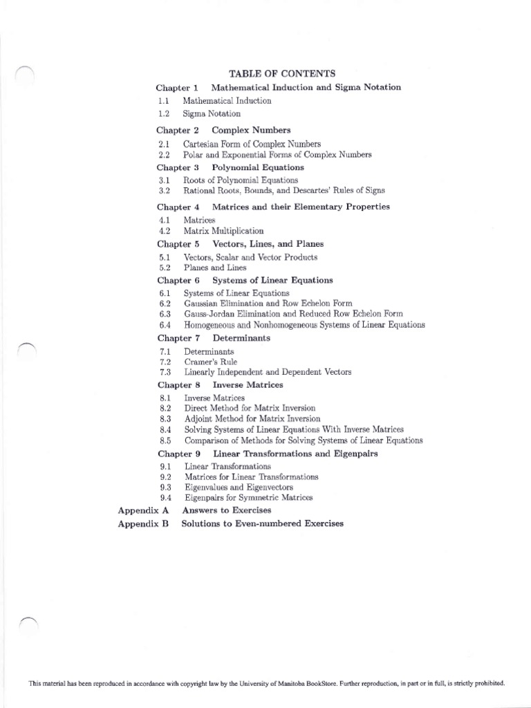 Linear Algebra | PDF | System Of Linear Equations | Matrix (Mathematics)