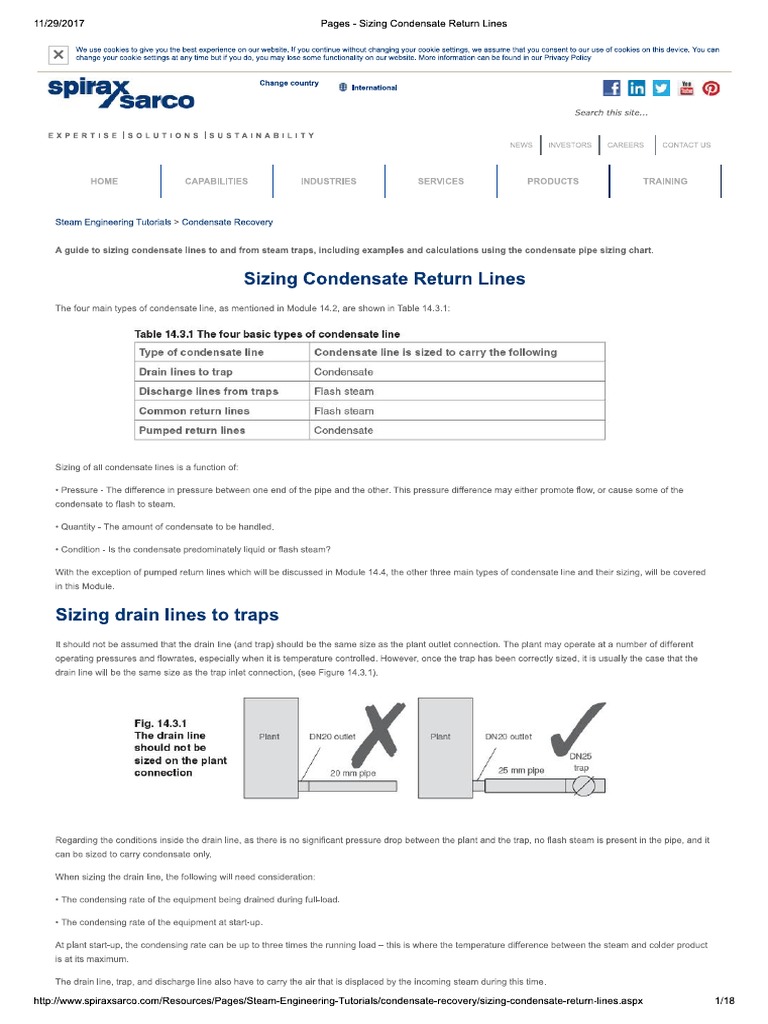 Sizing Condensate Return Lines PDF | PDF