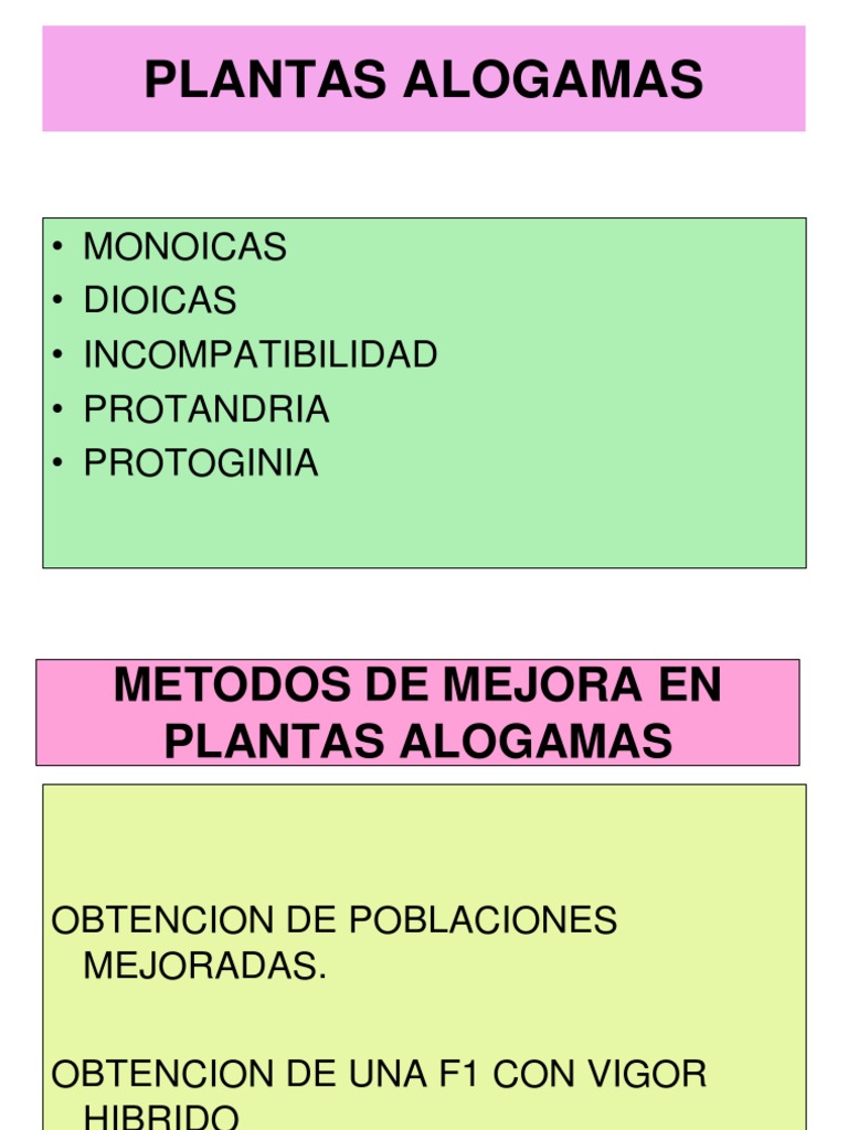 Alogamas | PDF | Fenotipo | Procesos biologicos