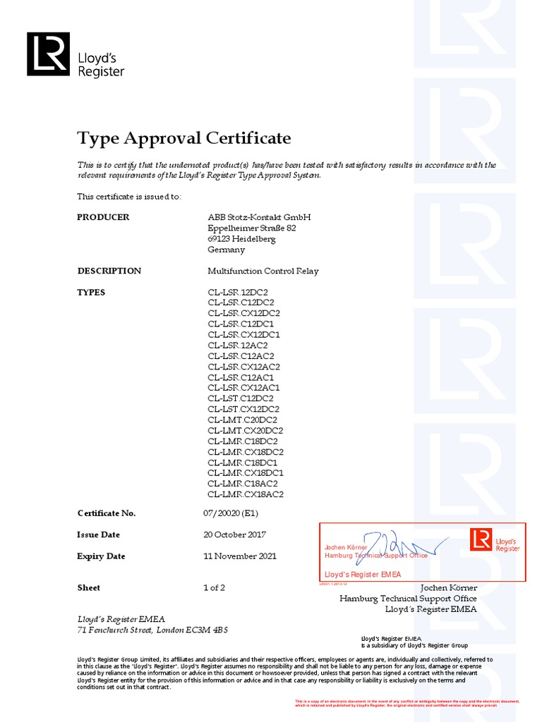 Type Approval Certificate | PDF | Social Institutions | Social Science