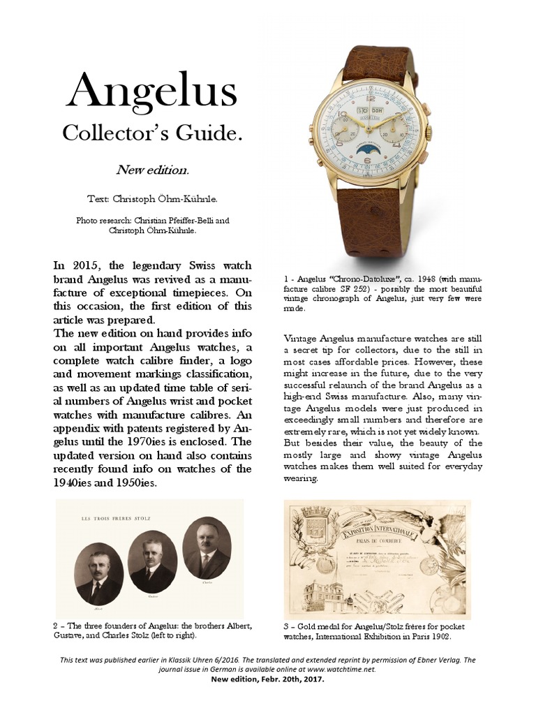 Angelus Collectors Guide | PDF | Watch | Clock