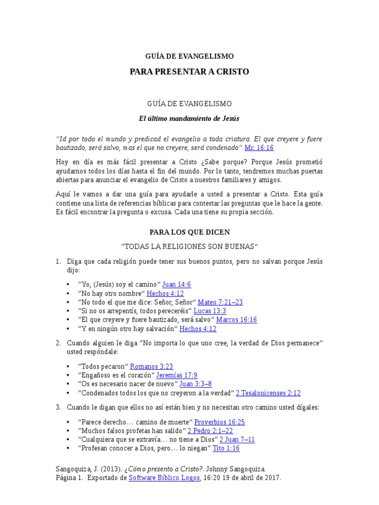 Guía de Evangelismo para Niños | PDF | Cristo (título) | Dios en el ...