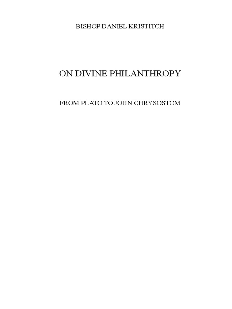 Divine Philanthropy: From Plato to Chrysostom | PDF | Septuagint | Old ...