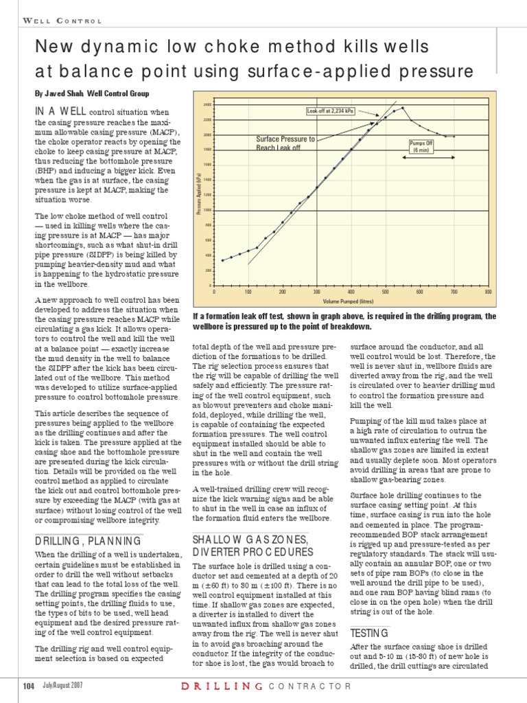 New Low Choke Method for Well Control | PDF | Casing (Borehole ...