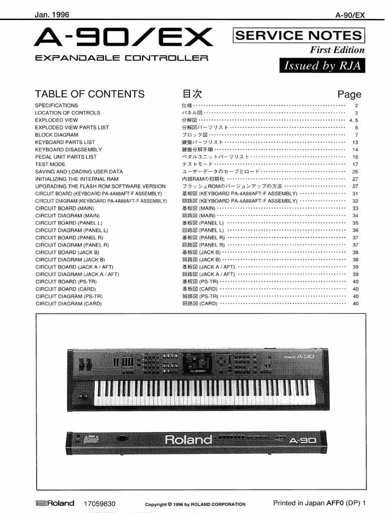 Roland A-90 Service Notes | PDF