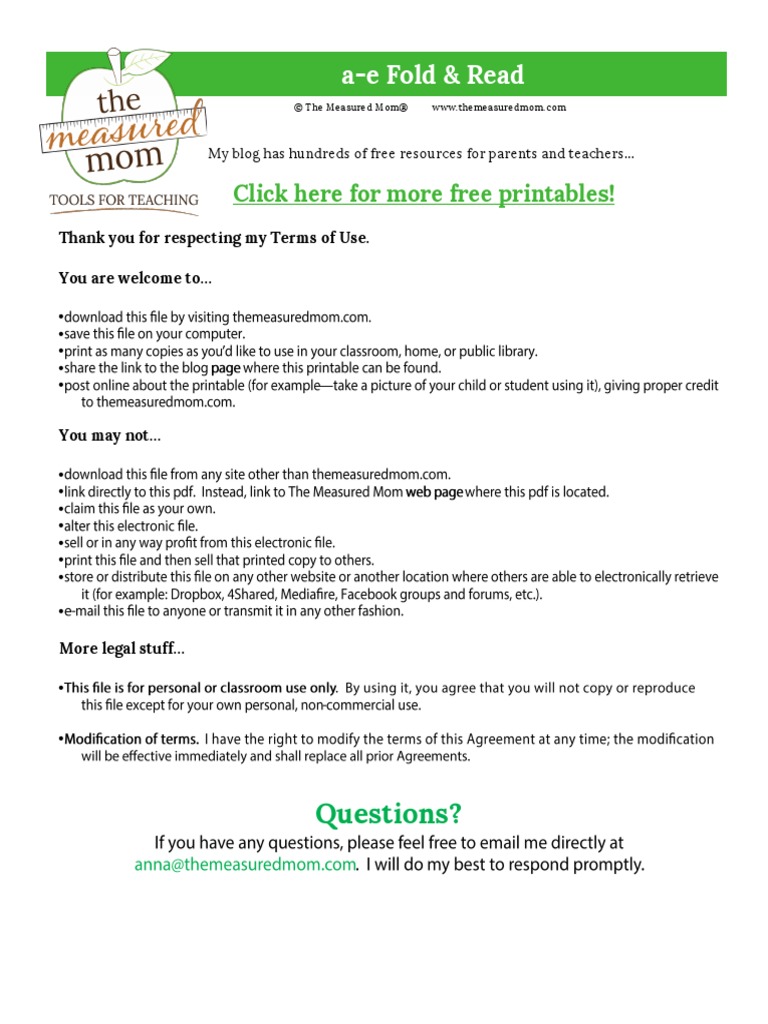 A-E Fold & Read: Click Here For More Free Printables! | PDF | Career ...