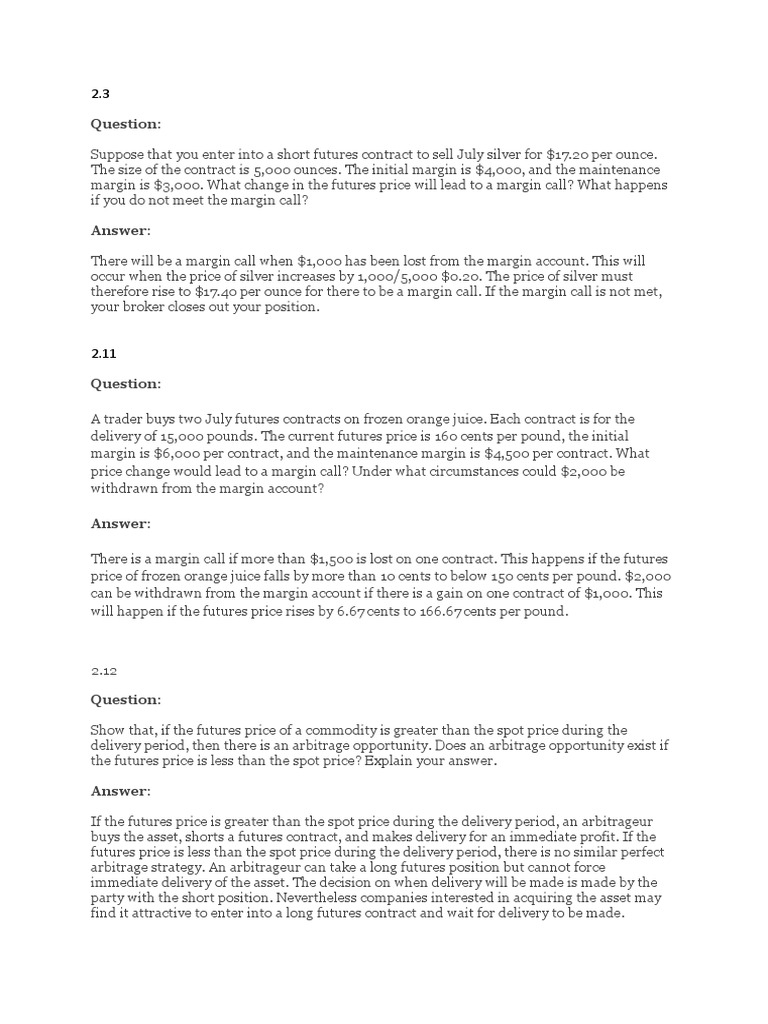 Book of Hull - Week 1 | PDF | Futures Contract | Margin (Finance)