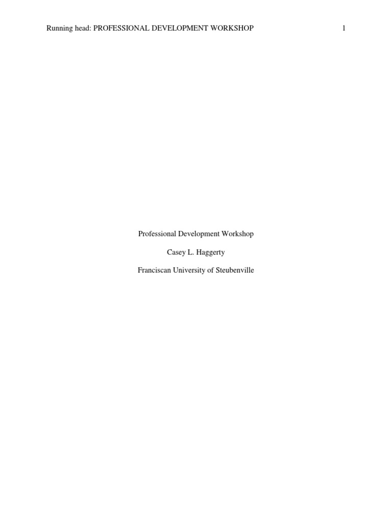Professional Development Workshop | PDF | Pedagogy | Teachers