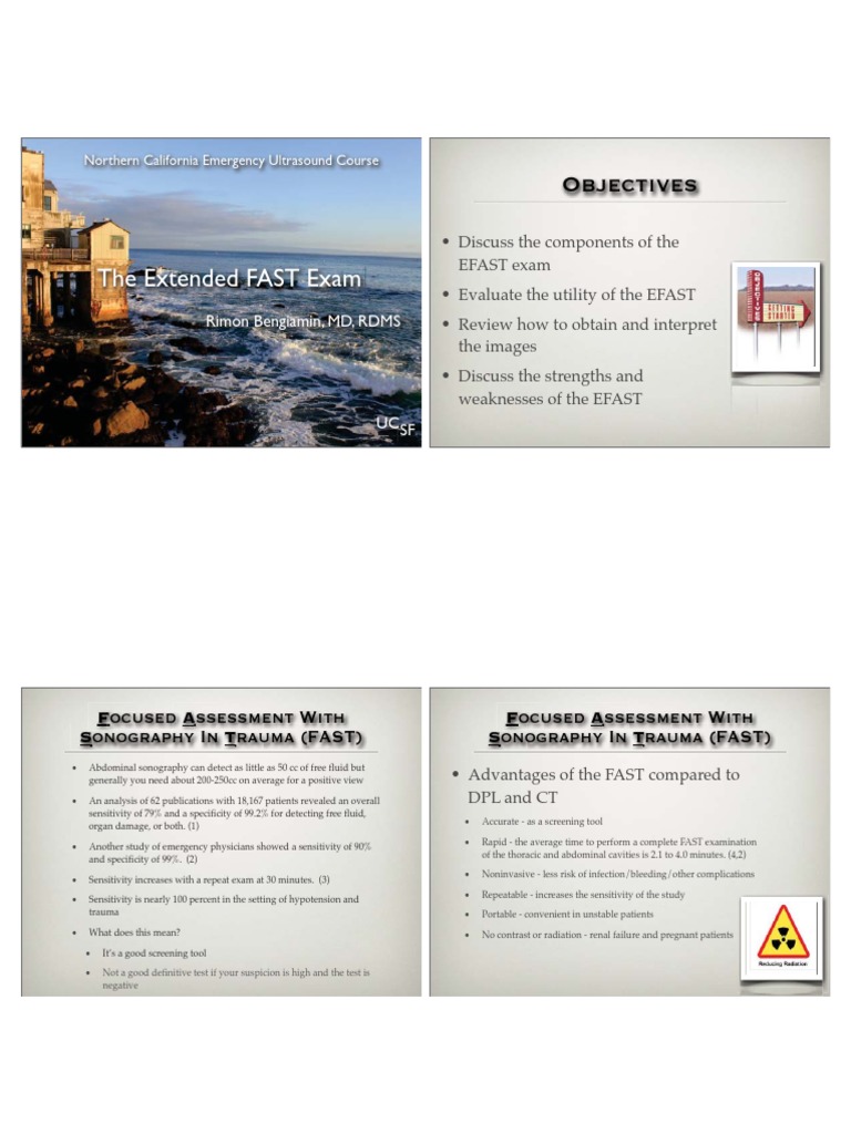 The Extended FAST Exam: Objectives | PDF | Major Trauma | Thorax