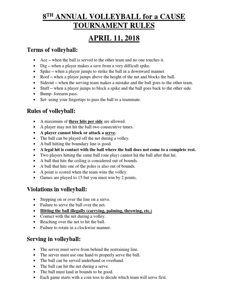 Volleyball Tournament Rules-18 | PDF