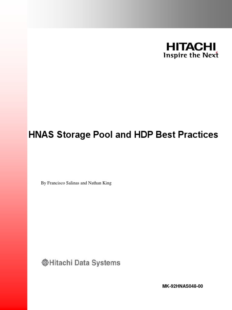 HNAS Storage Pool and HDP Best Practices | PDF | File System | Backup