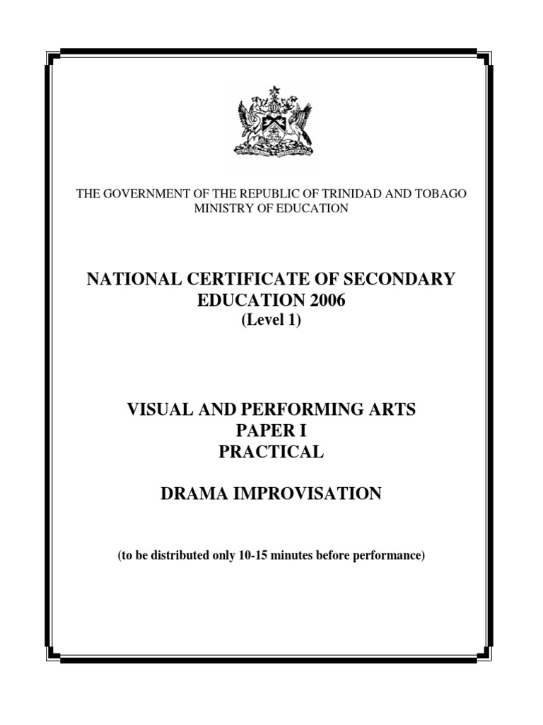 NCSE 2006 VAPA Paper1 Practical Drama Improvisation | PDF