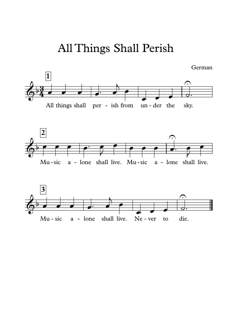 All Things Shall Perish - Full Score
