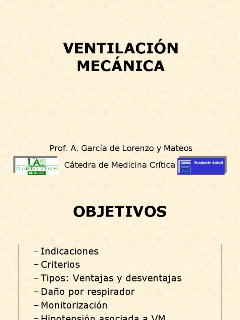 Ventilacion Mecanica - (UAM-Abbott) | PDF | Sistema respiratorio | Respiración