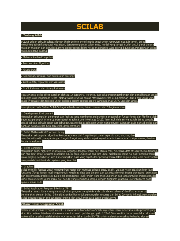 Tutorial SCILAB | PDF
