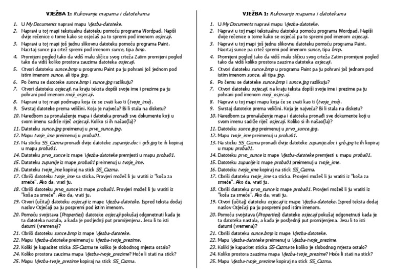 Vjezba-Mape Datoteke | PDF