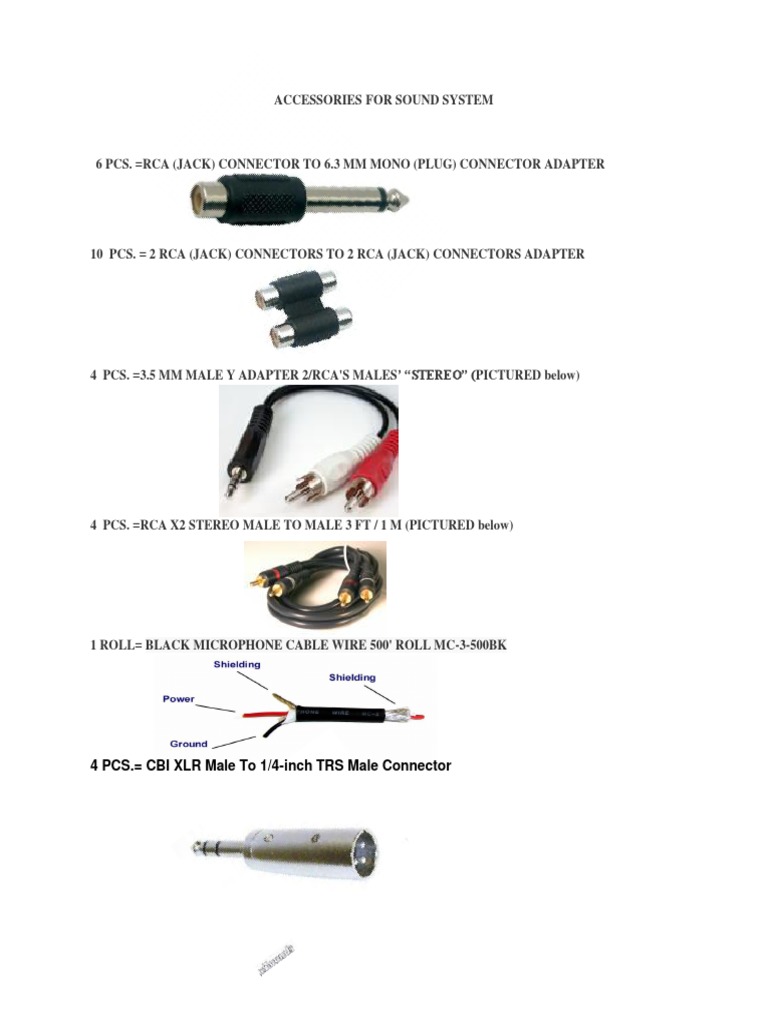 Sound System Accessories Bundle | PDF