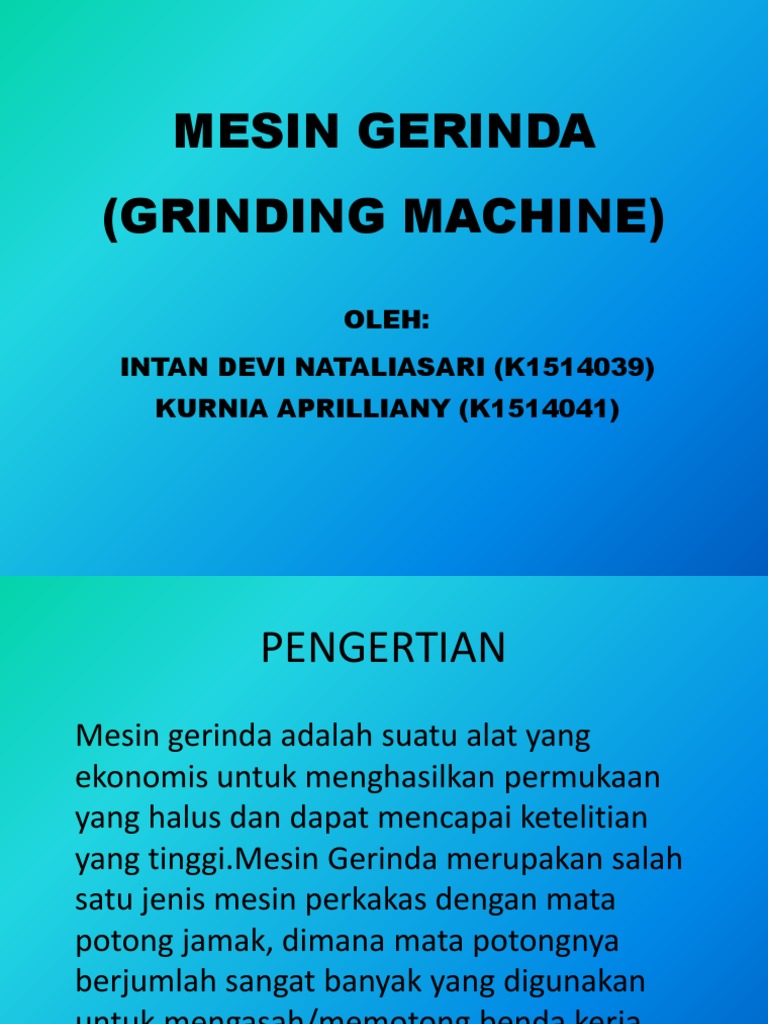 Mesin Gerinda (Grinding Machine) | PDF | Griya & Taman | Seni