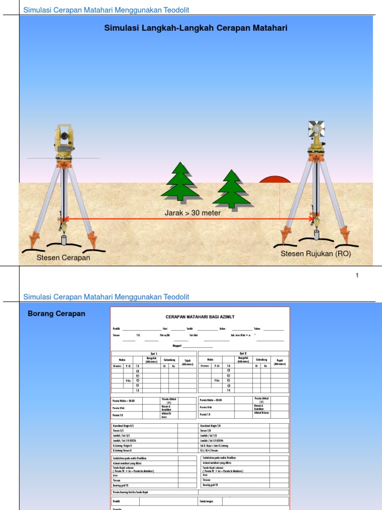 Teodolit Dan Cerapan Matahari - Animasi - New - ppt-43382 | PDF