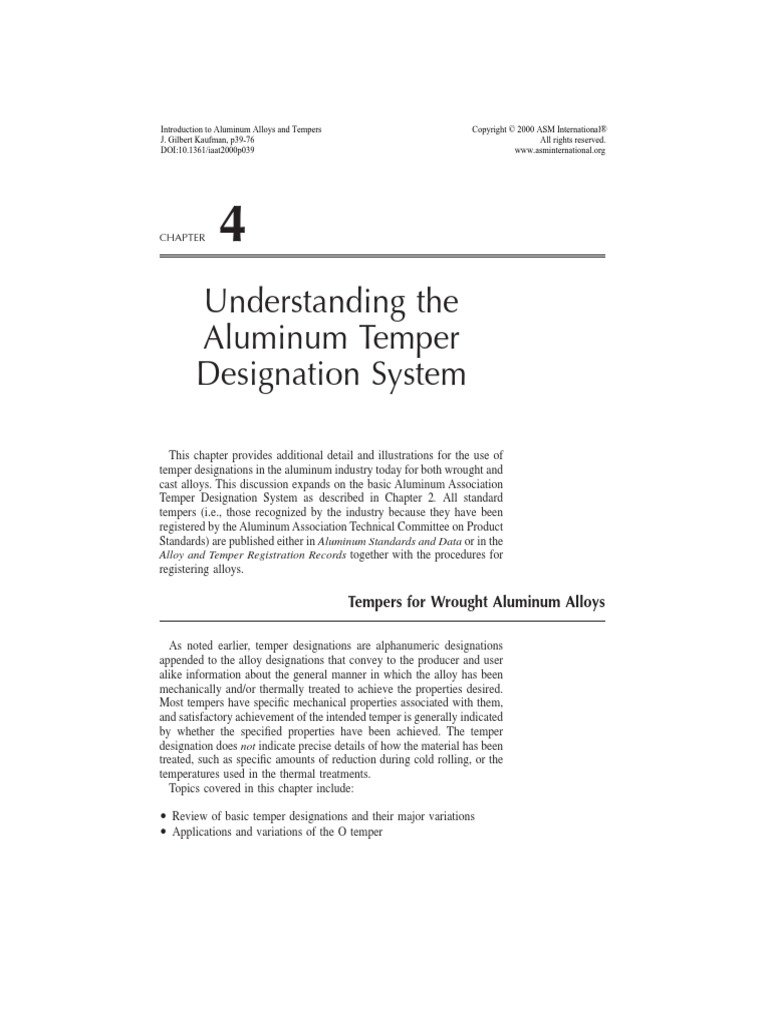 Understanding Temper Designation | PDF | Strength Of Materials | Yield ...