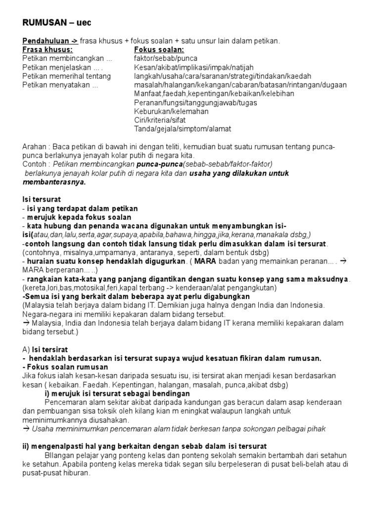 Rumusan Uec-Nota | PDF | Karier & Perkembangan