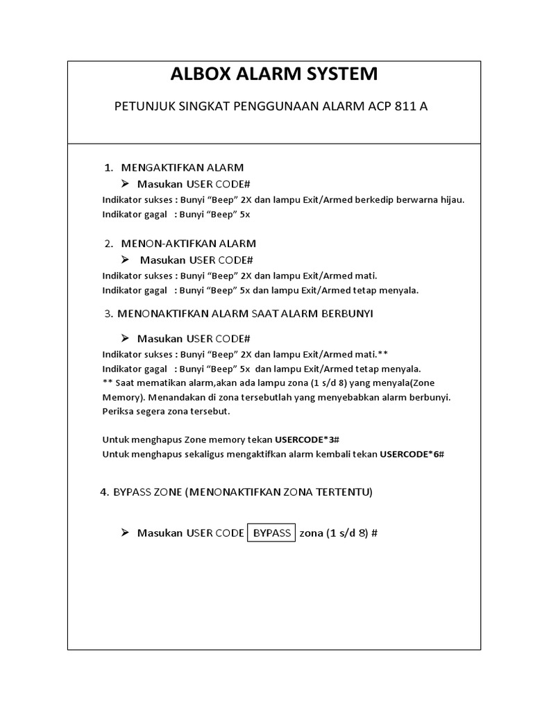 Aktivasi Albox Alarm System | PDF
