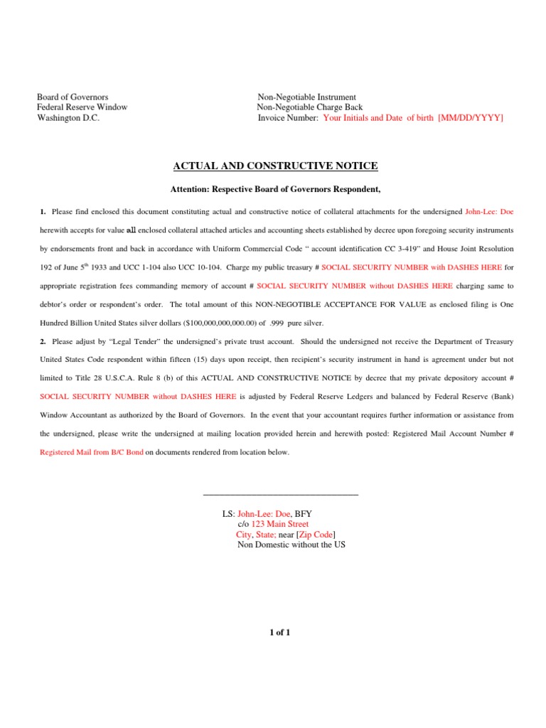 Actual vs Constructive Notice Explained | PDF | Uniform Commercial Code ...