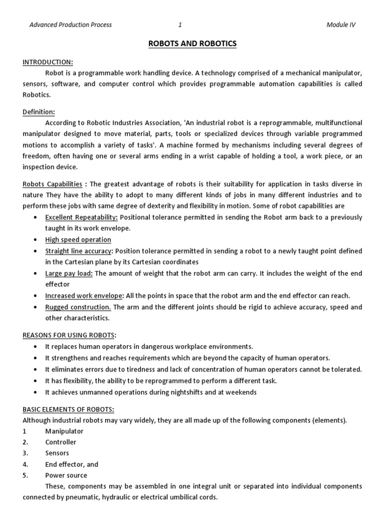Advanced Production and Process4 | PDF | Numerical Control | Robot