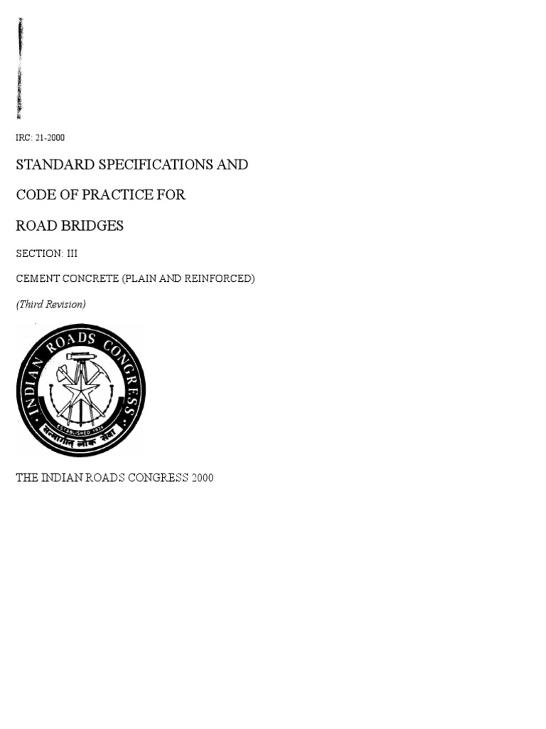 Irc 21 | PDF | Concrete | Reinforced Concrete